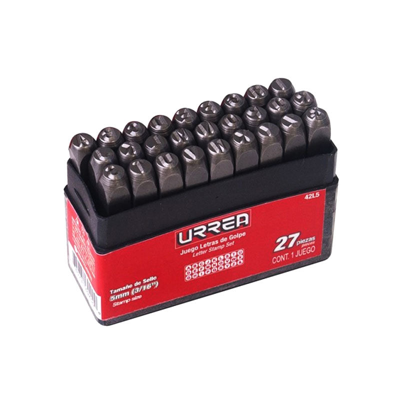 42L5 Juego De Letras De Golpe 5 Mm (3/16 Pulgadas ) Urrea